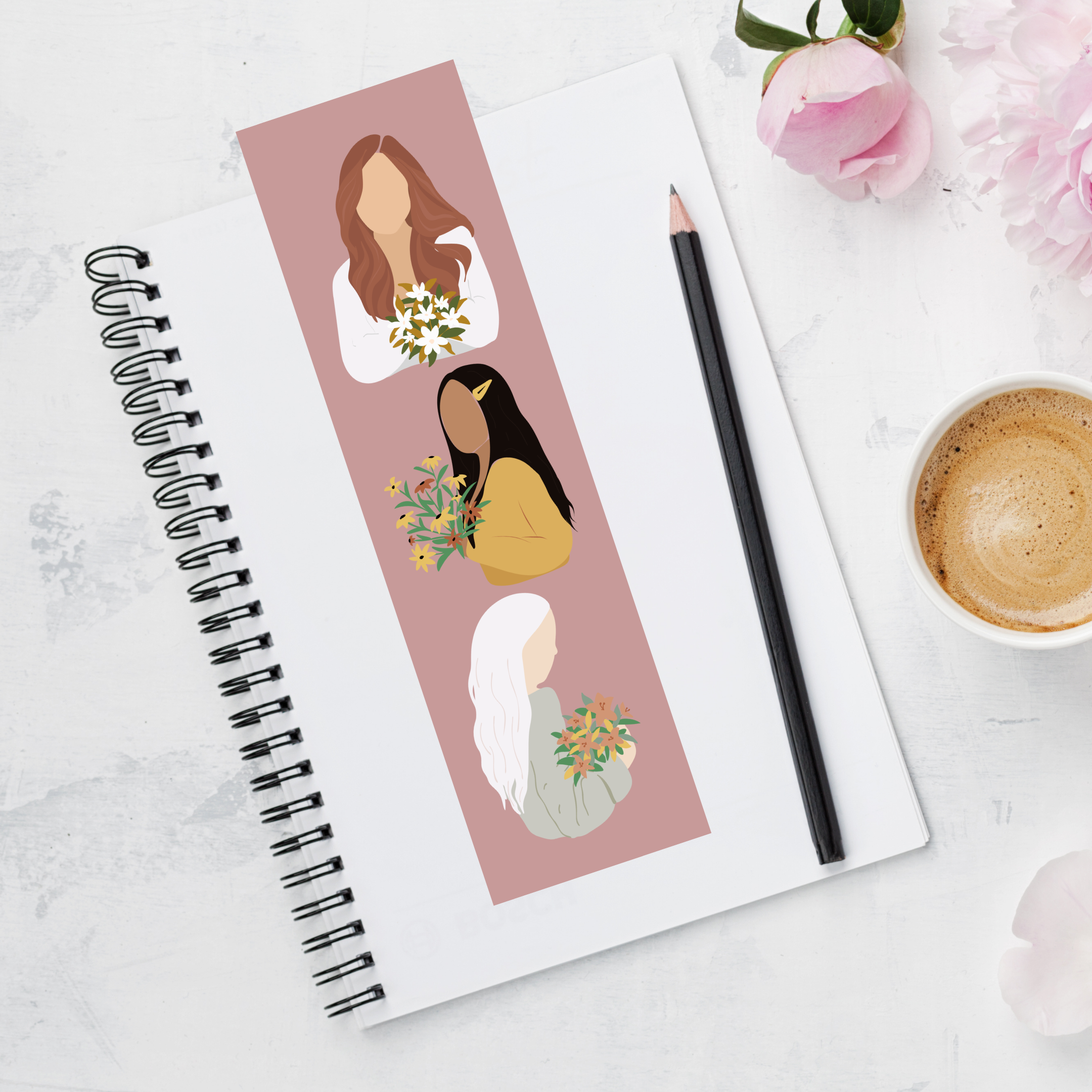 Bohemian Flower Girl Laminated Bookmark (Purple Background) – Cultural ...