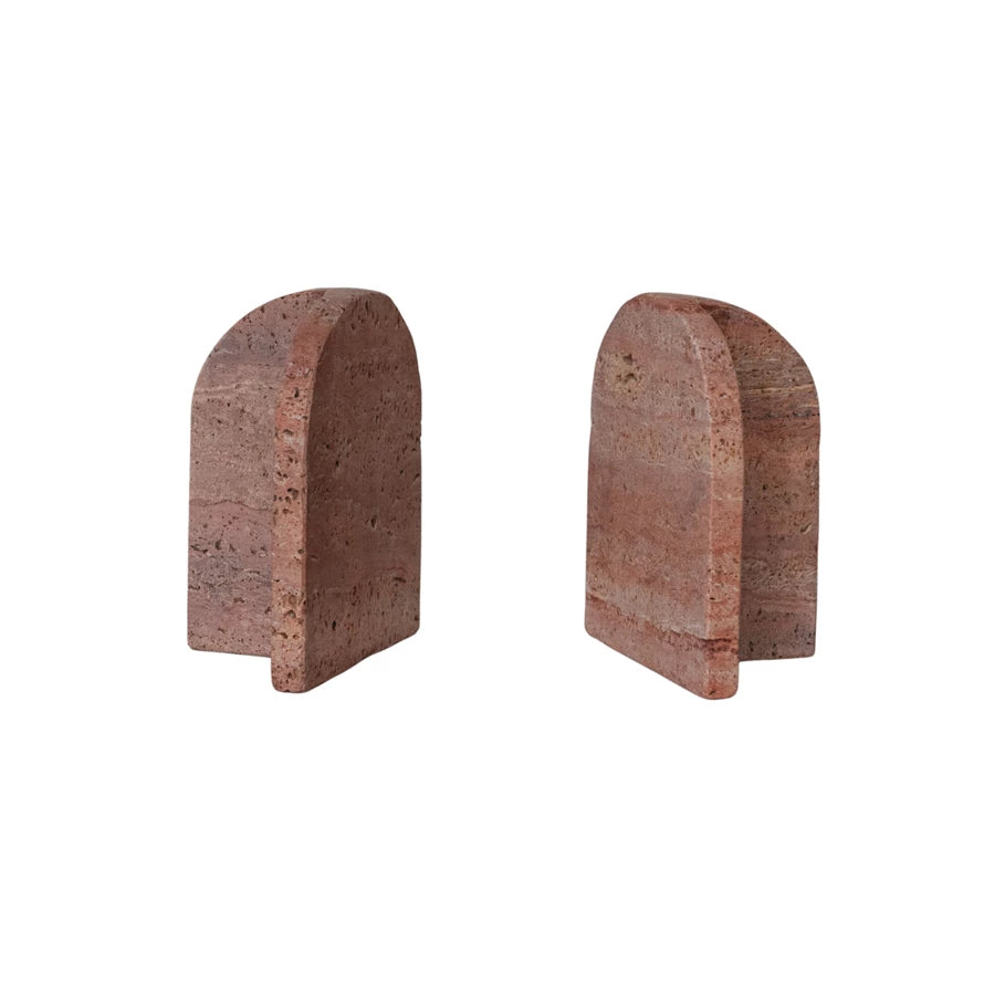 Red Travertine Bookends, Set of 2 – Cultural Interiors
