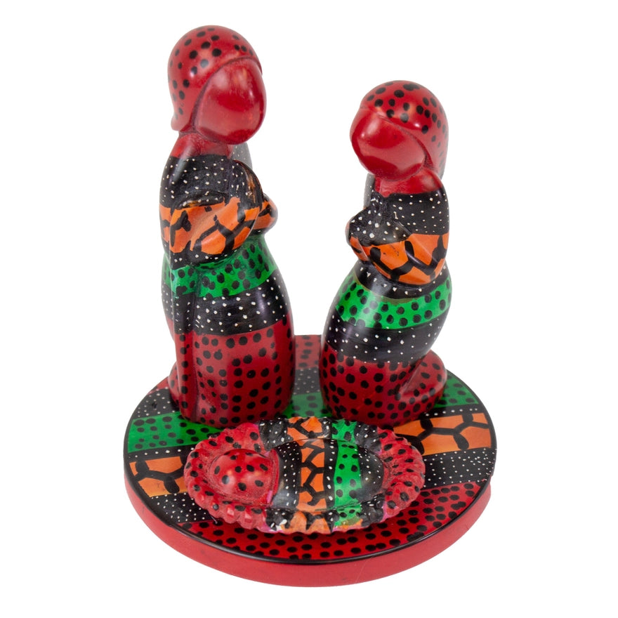 Creche Nativity Set Soapstone Painted 3 Piece + Base – Cultural Interiors