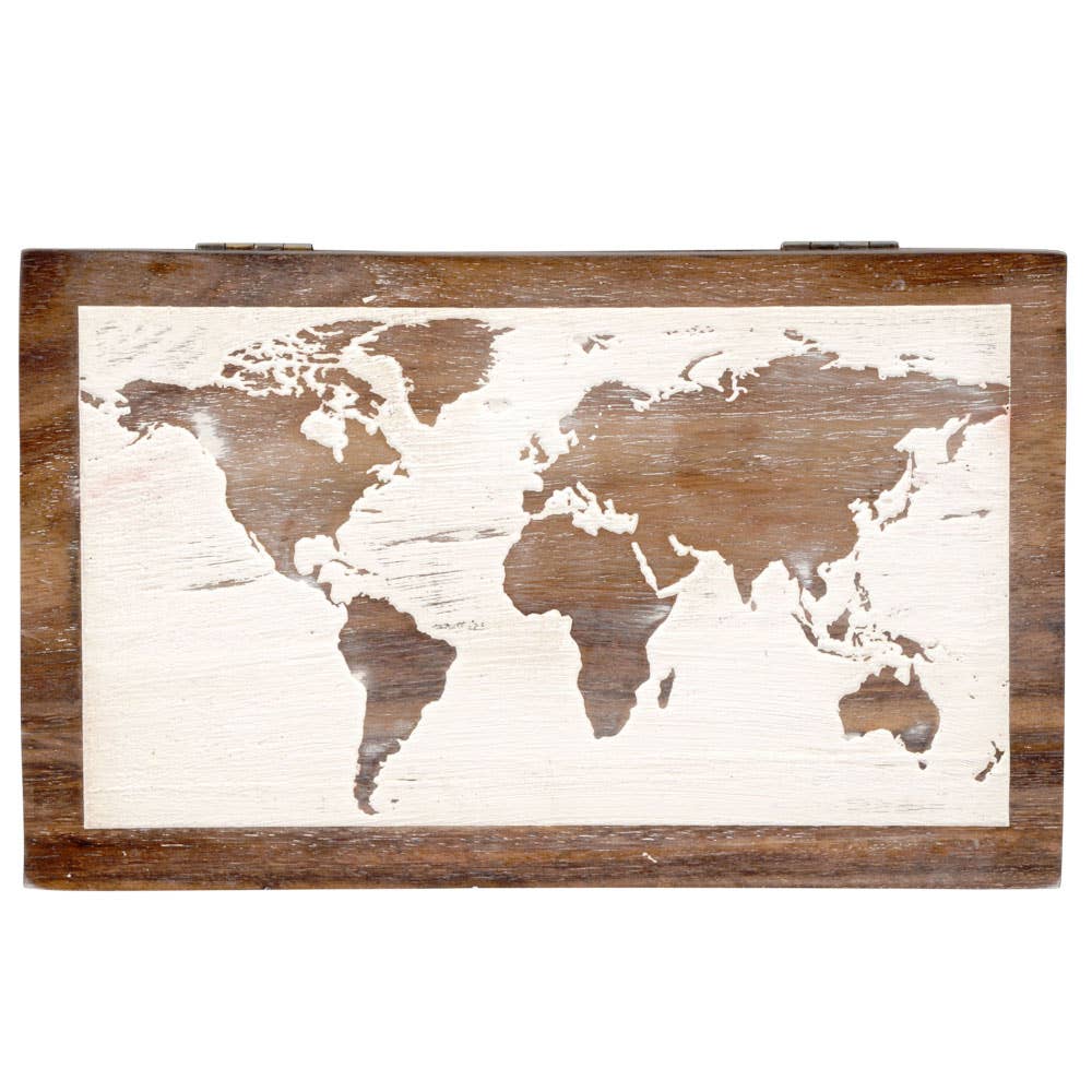 World Map Wooden Box – Cultural Interiors