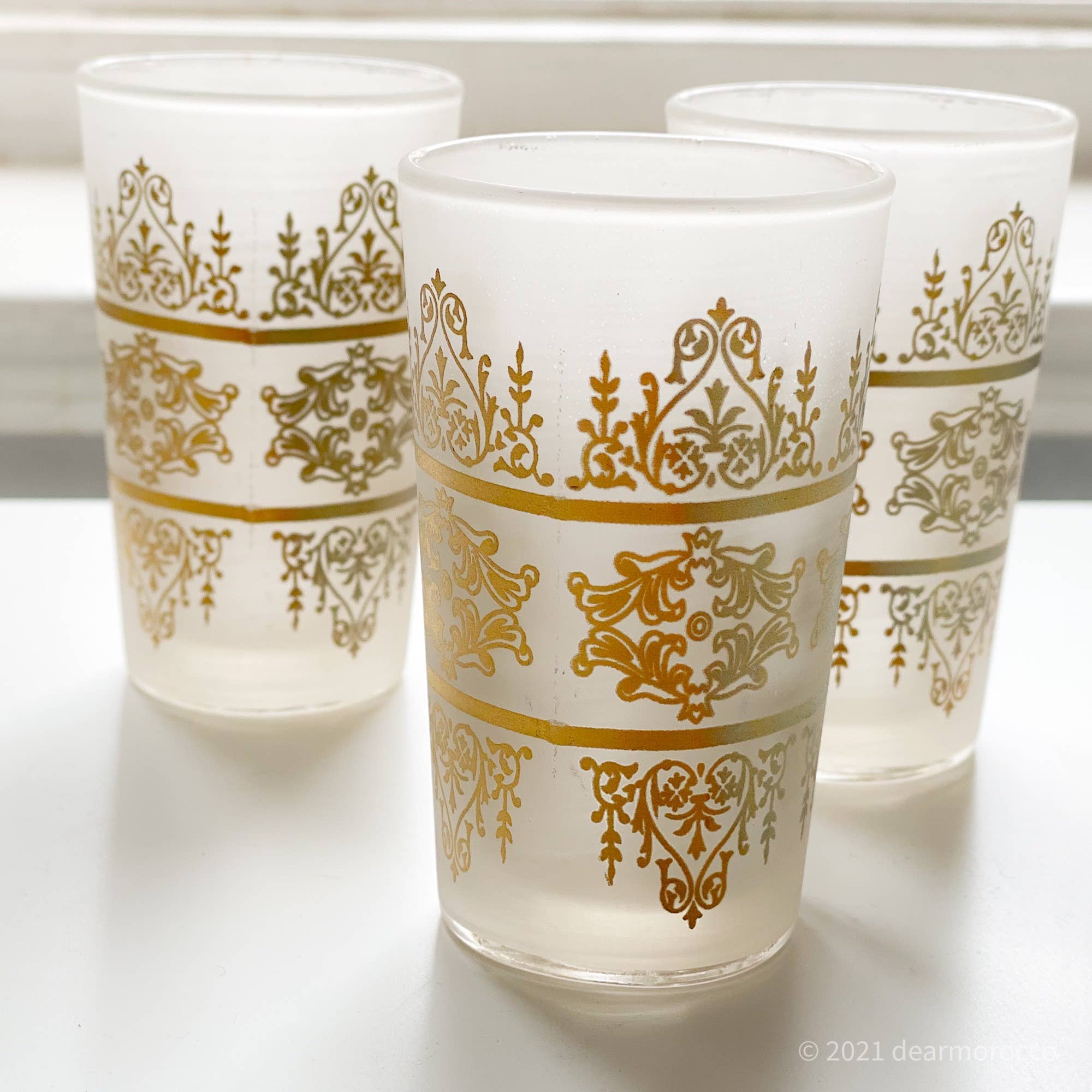 Moroccan Tea Glasses Gold